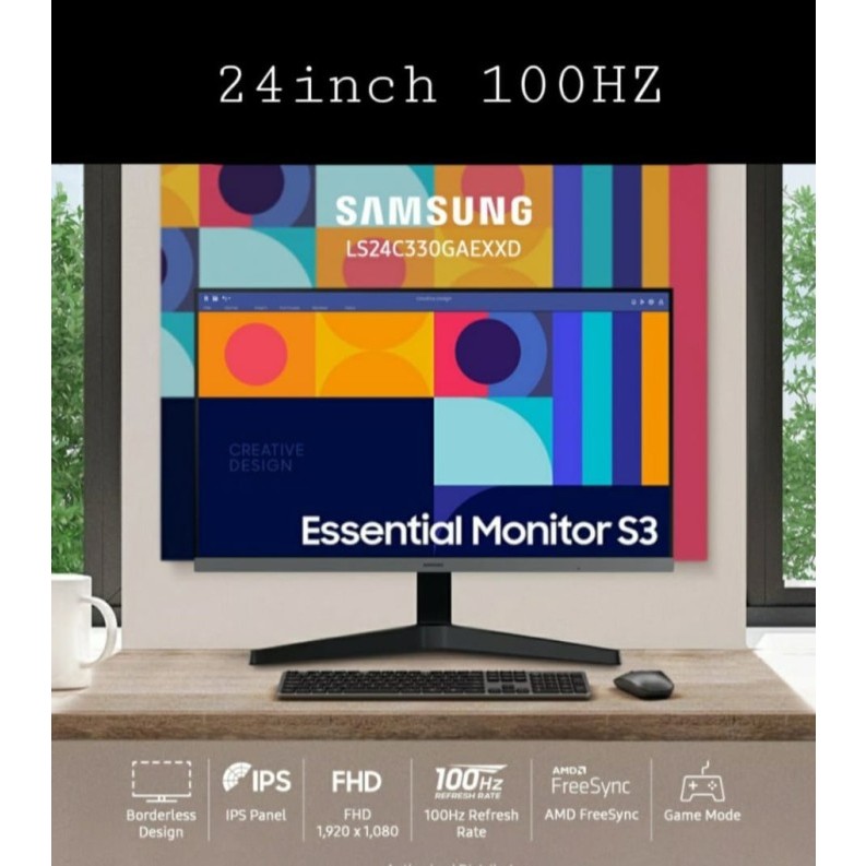 Jual LED Monitor SAMSUNG S24C330 24" 100hz FHD LS24C330 S33GC 24 Inch ...