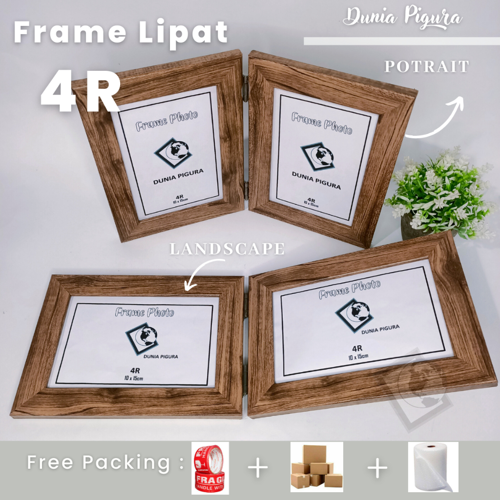 Jual Bingkai Foto 4R Lipat Minimalis PAKAI KACA / FRAME LIPAT | Shopee ...