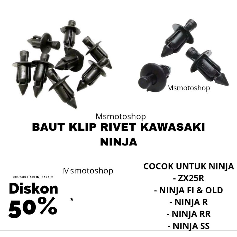 Jual BAUT RIVET BAUT BODY KLIP NINJA ZX25R NINJA FI OLD R RR DAN NINJA ...