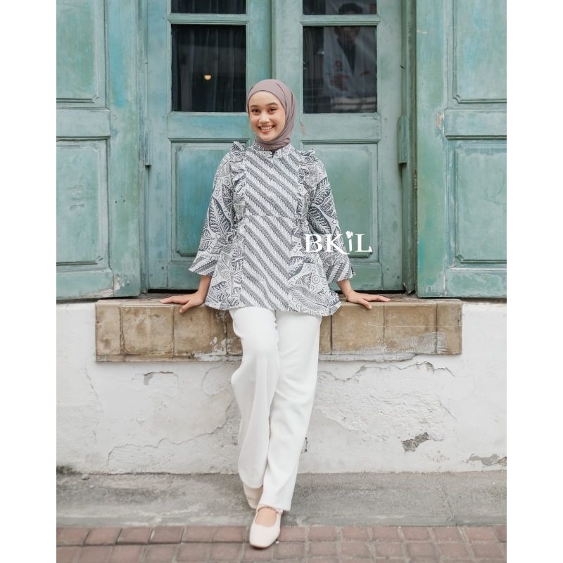 Jual KANTHIL Batik Wanita Modern Atasan Tradisional Baju Batik | Shopee ...