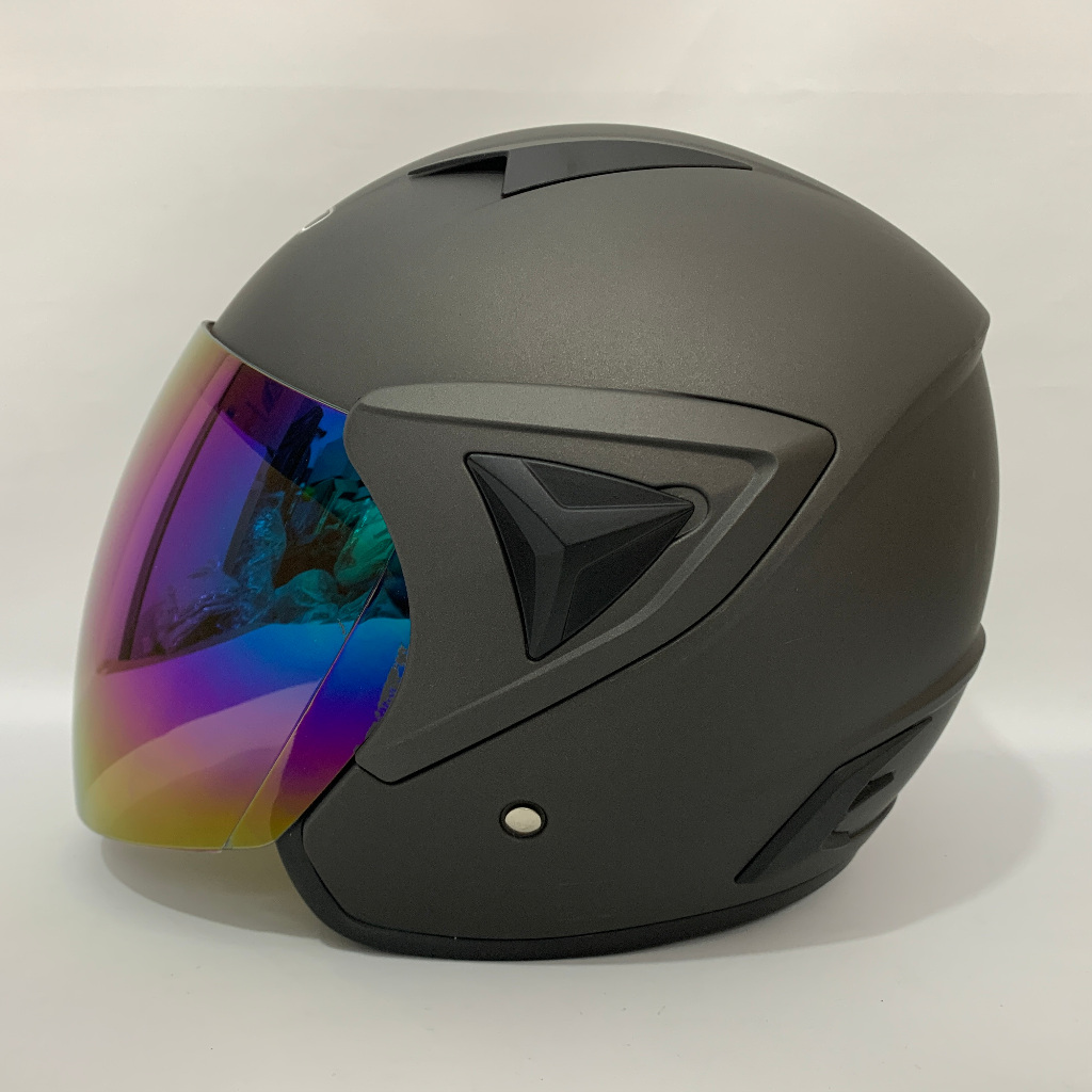 Jual Helm JP13 Abu Doff - Polos Solid - BXP - Single Visor - Helem SNI ...