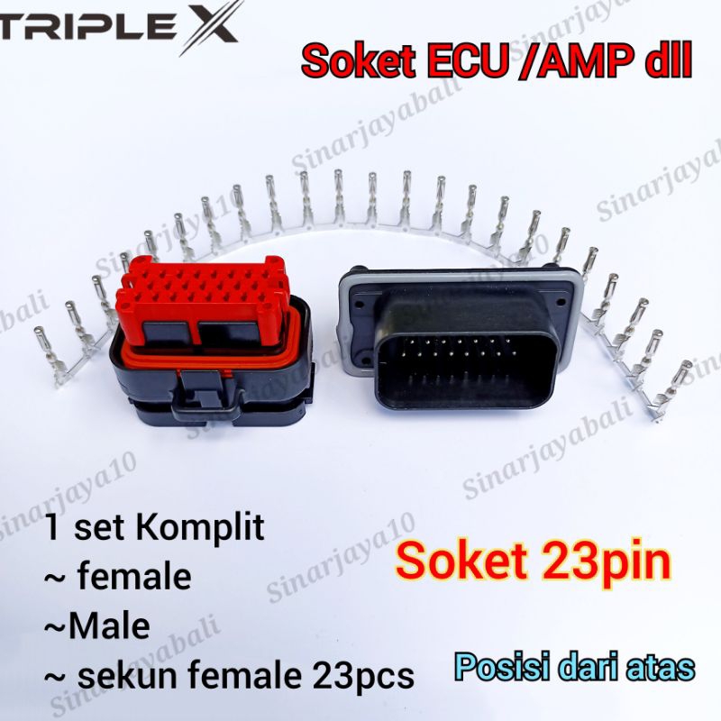 Jual Socket 23pin ampseal kontrol ecu 23p connector kabel amp seal ...