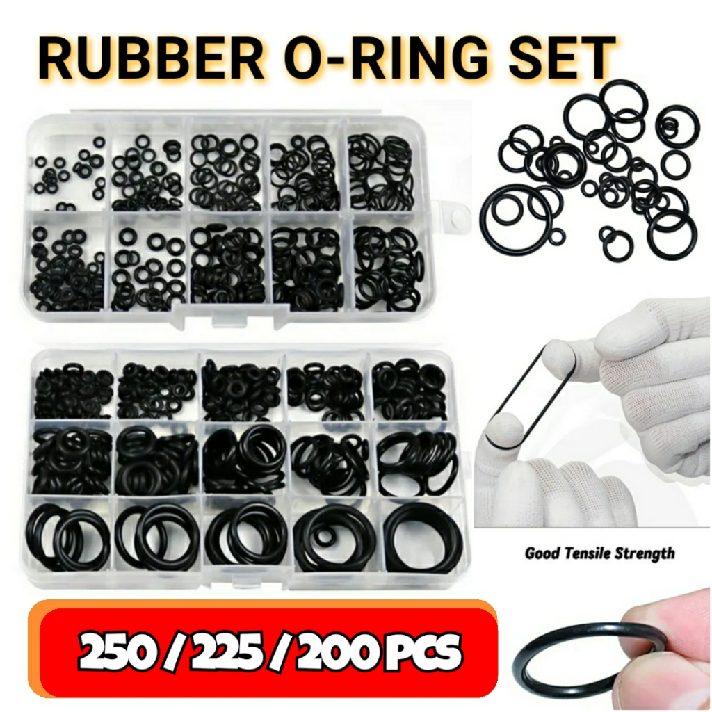 Jual Seal Oring Karet SET 250/225/200 PCS Universal Sil Cincin O-Ring O Ring Rubber Gasket ...