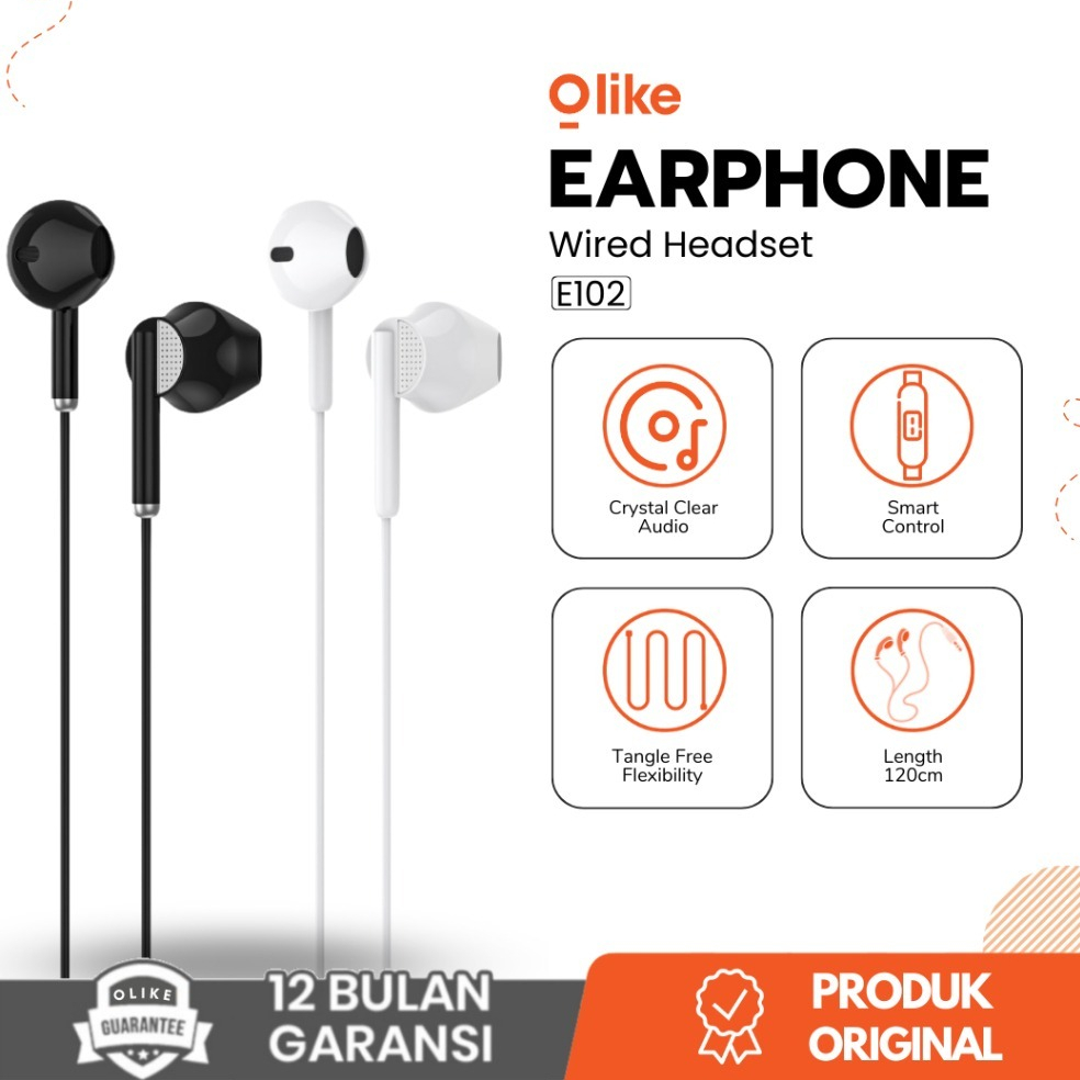 Jual Headset Kabel olike E102 Eaphone Crystal Clear Audio Wired With ...