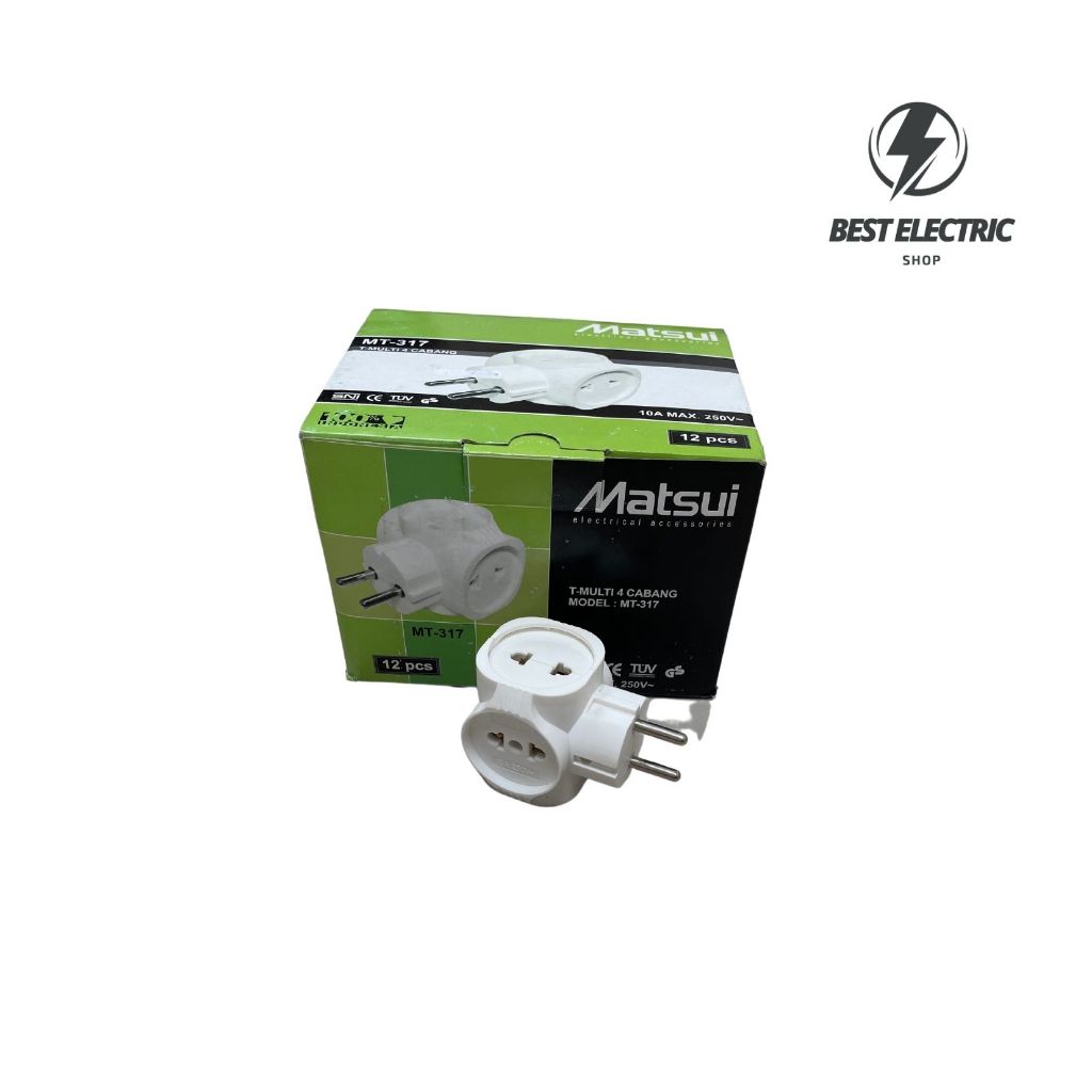 Jual T Multi 4 Cabang Matsui MT-317 T mini Arde Stop Kontak SNI ...