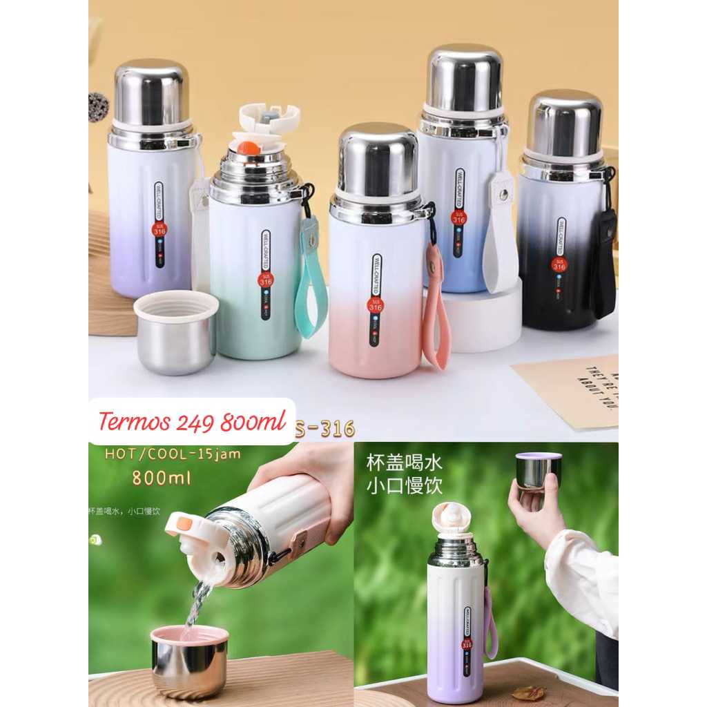 Jual LRMS Botol Termos Roma Vacuum Insulated Classic Design&Gradation Portable Tutup Gelas Hot ...