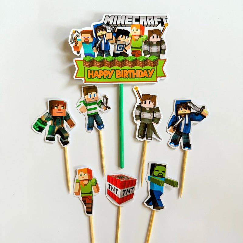 Jual TOPPER CAKE / TOPPER KUE (LA-001)/ CUPCAKE TOPPER MINECRAFT ...
