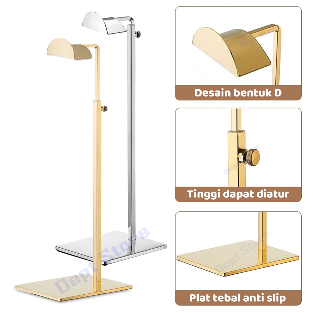 Jual Gantungan Standing Tas Display Premium Design D Stainless Gold ...