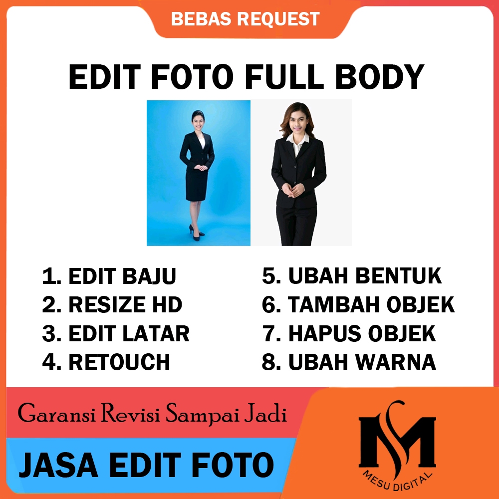 Jual JASA EDIT FOTO FULL BODY FORMAL, CLOSE UP (1 HARI JADI) | Shopee ...
