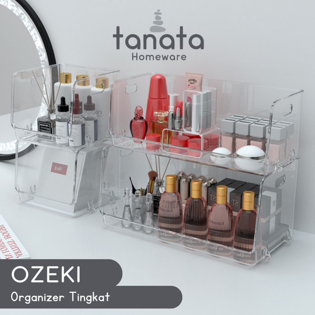Jual 【TANATA】OZEKI Penyimpanan Kosmetik Bening Rak Buku Estetika ...
