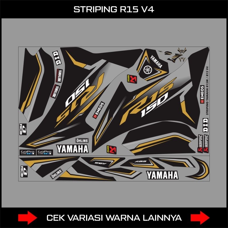 Jual Sticker Yamaha R15 V4 Livery Grafhic Rainbow / Striping Motor R15M ...