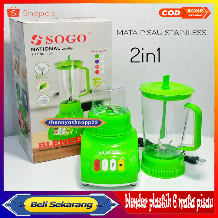 Jual SOGO Blender Buah Sayur Bawang Cabe 6 Mata Pisau 2IN1 Blender ...