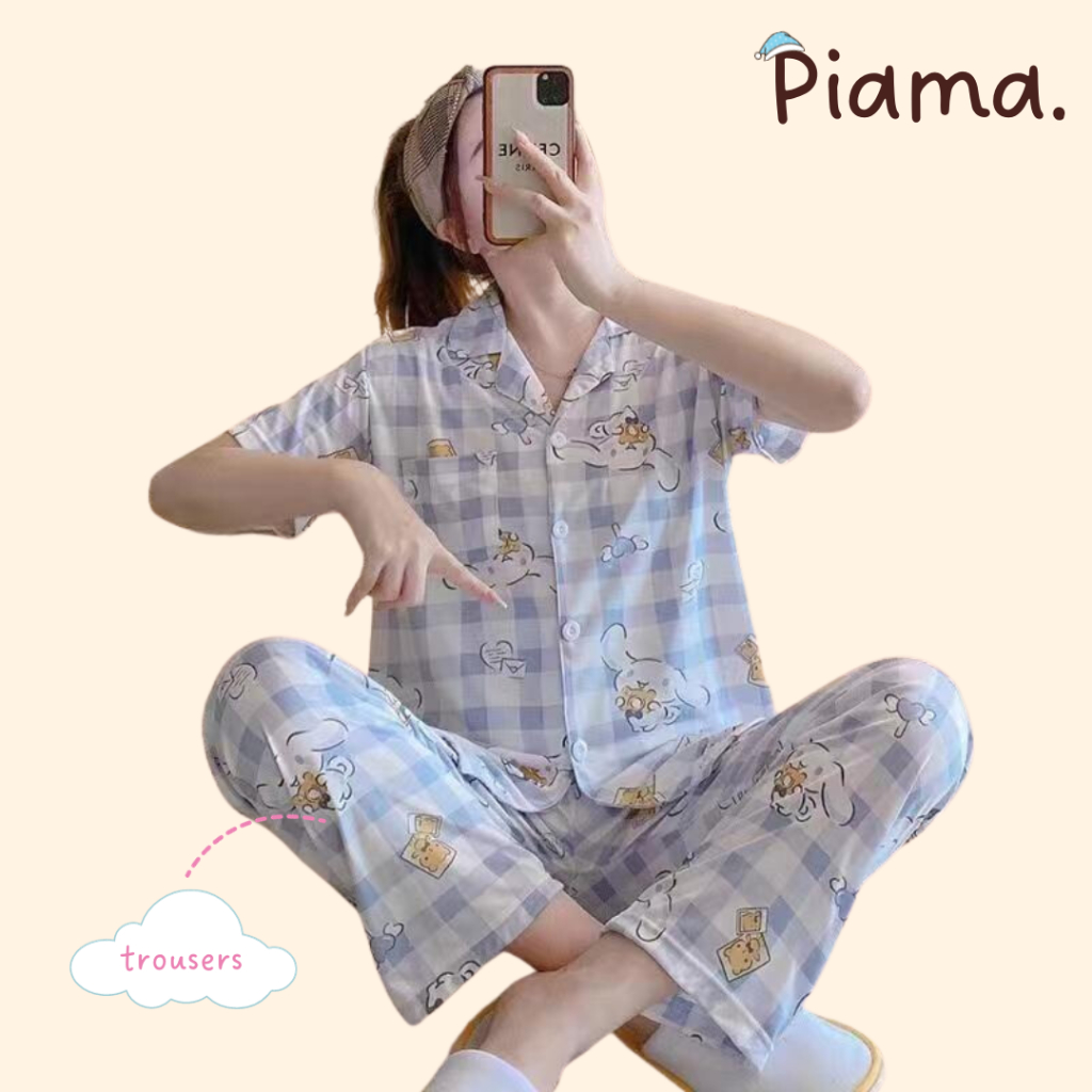 Jual Piama Cinnamoroll Love Square Blue | Shopee Indonesia