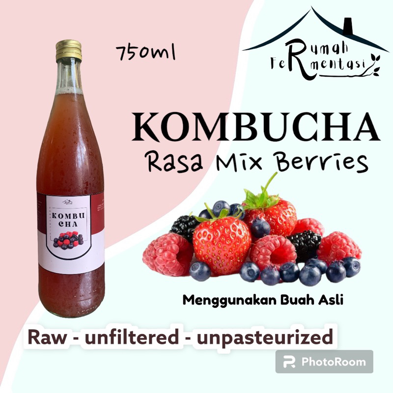 Jual Kombucha Mix Berries 750ml | By Rumah Fermentasi | Shopee Indonesia