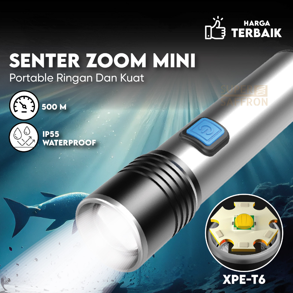 Jual SENTER LED MINI ZOOM K-31 LED 36W - CAHAYA TERANG - JARAK JAUH - BAHAN ALUMINIUM - BISA DI ...