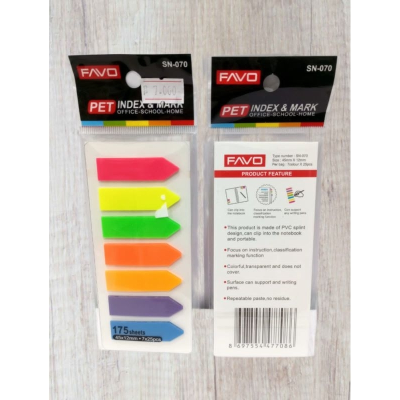 Jual (1 PCS) STICKY NOTES FAVO PANAH 7 WARNA | Shopee Indonesia