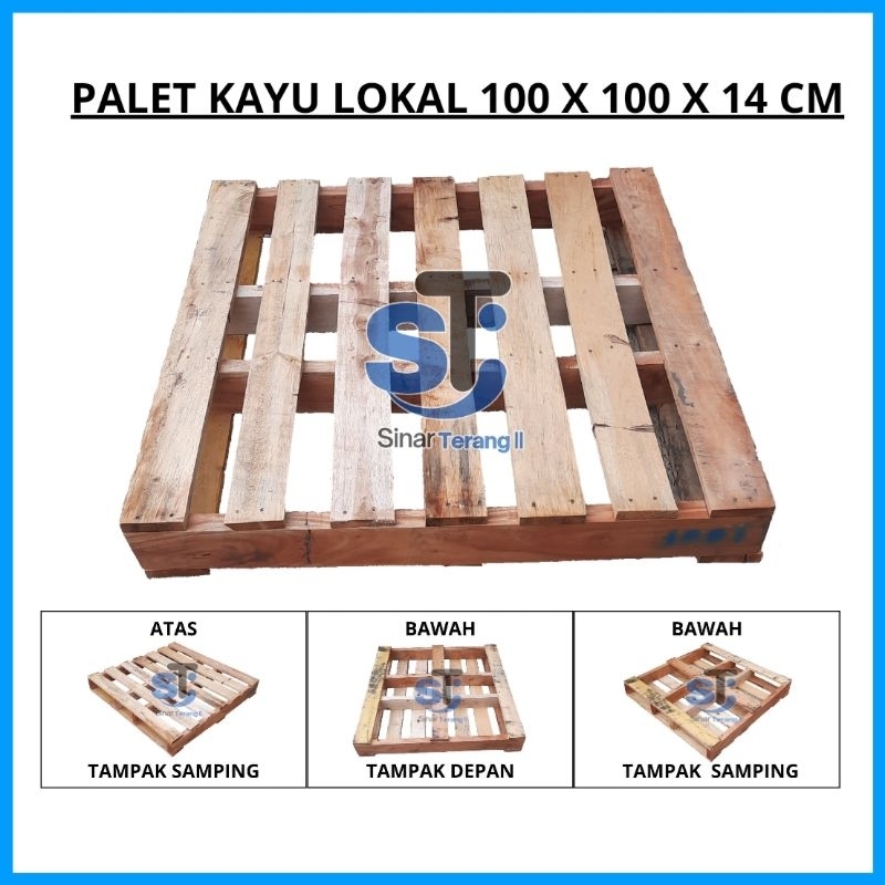 Jual Palet Kayu Lokal 100x100x14cm Pallet Kayu Kuat Palet Kayu ...