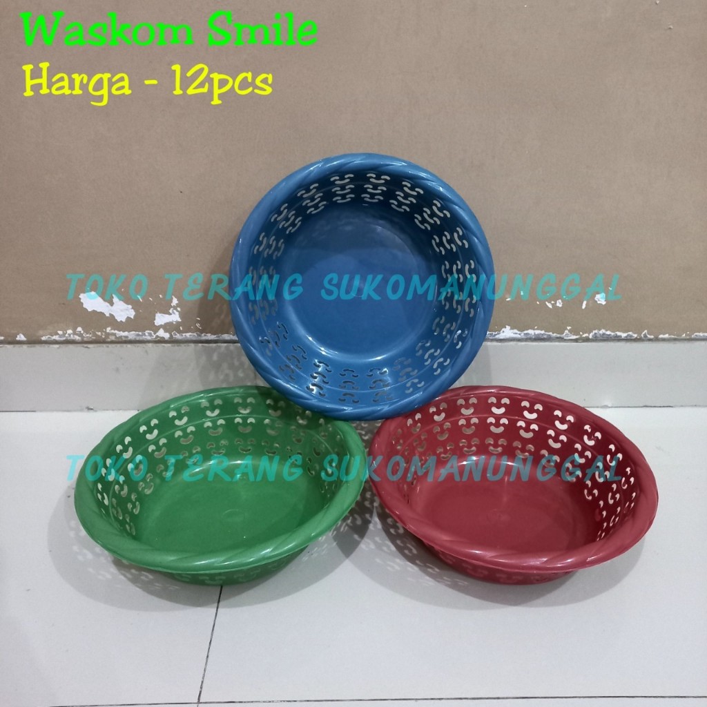 Jual Isi 12 PCS!! Waskom Smile 12 /Waskom Plastik/Waskom berkatan ...