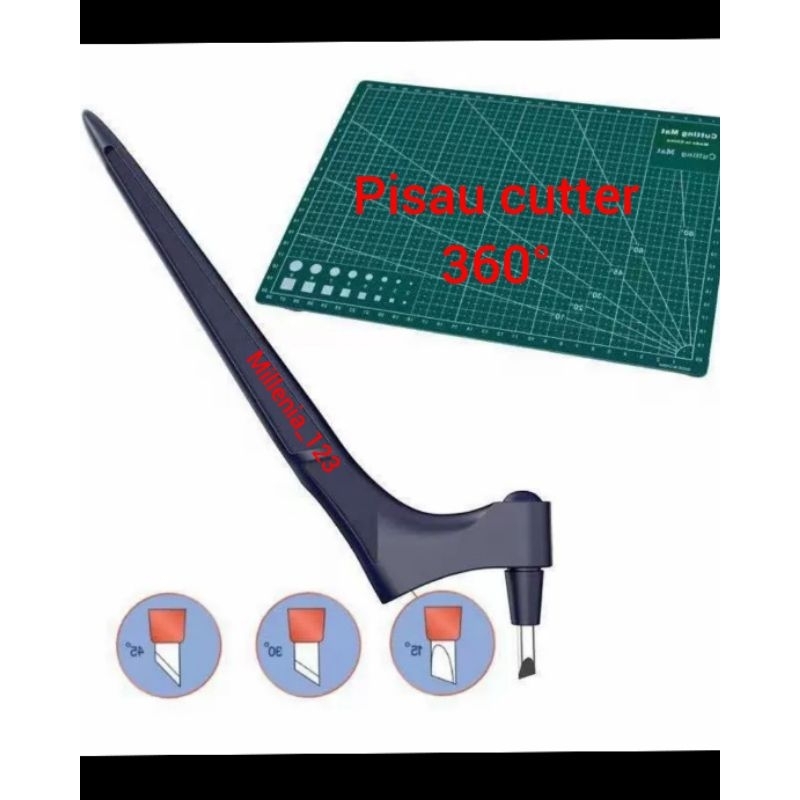 Jual pisau cutter gyro 360° rotating blade pemotong kertas | Shopee ...