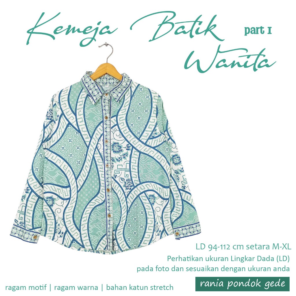 Jual Kemeja batik wanita katun stretch modis lucu keren part I | Shopee ...