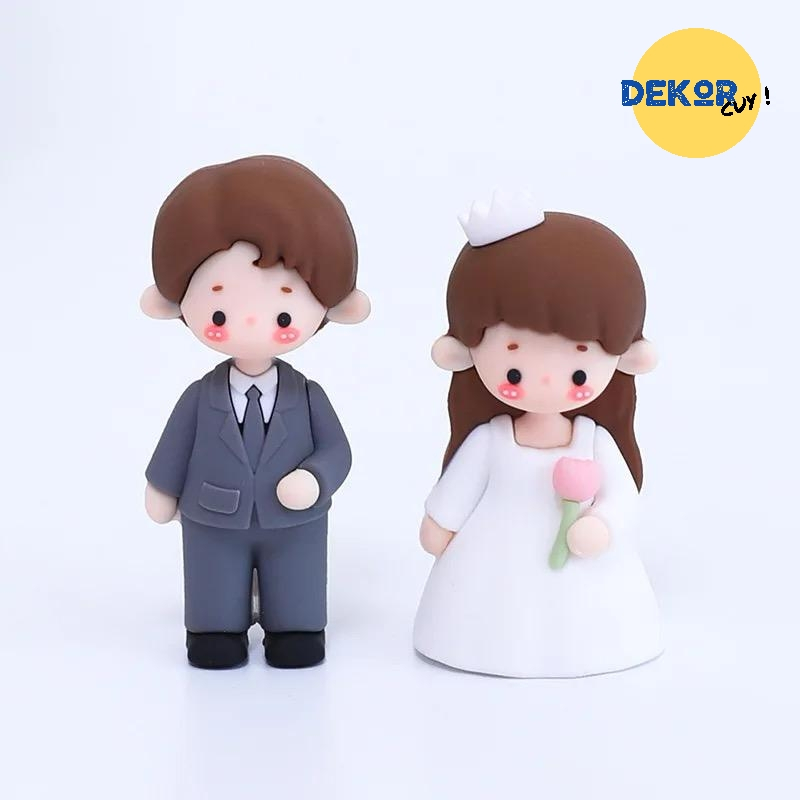 Jual CAKE TOPPER CLAY COUPLE BRIDE AND GROOM WEDDING / hiasan kue ...