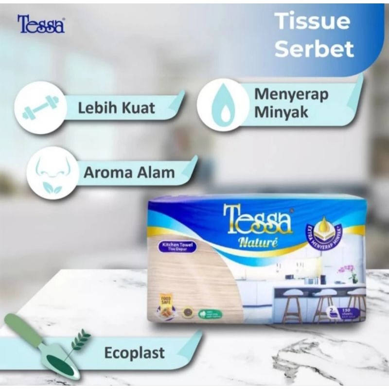 Jual Tessa Tissue Pengesat Minyak Nature Bleach 150 sheets | Shopee ...