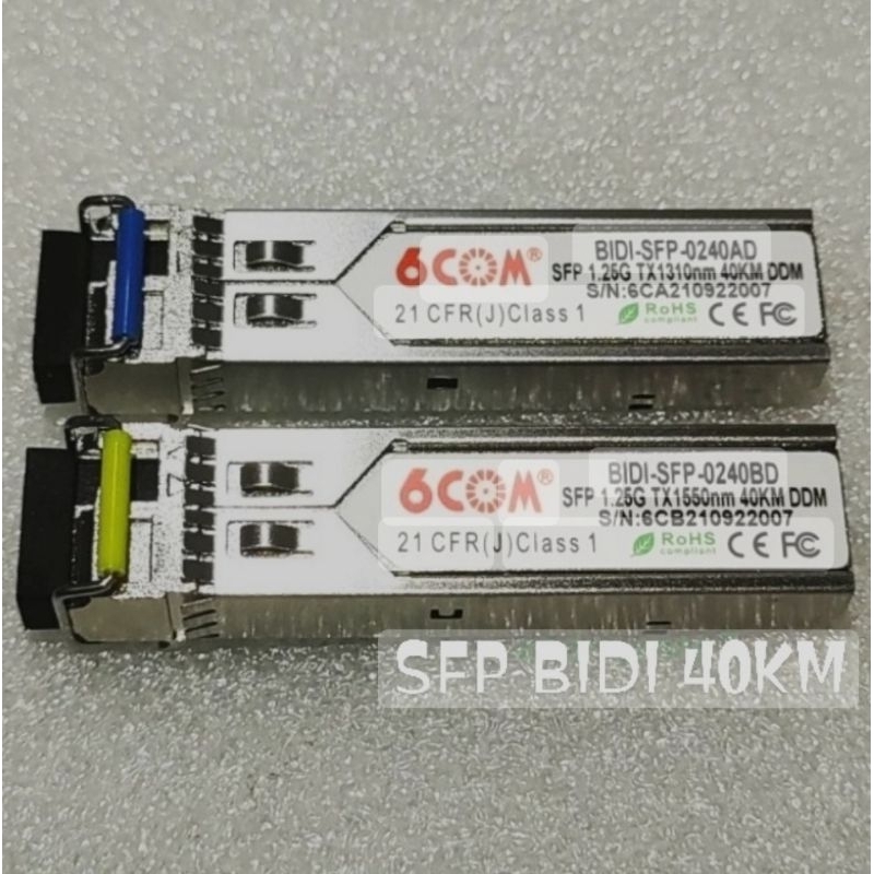 Jual 6COM, BIDI, SFP 1,25 Gb/s 1310nm/1550nm, SMF, 40km, DDM, LC, Baru & Garansi. | Shopee Indonesia