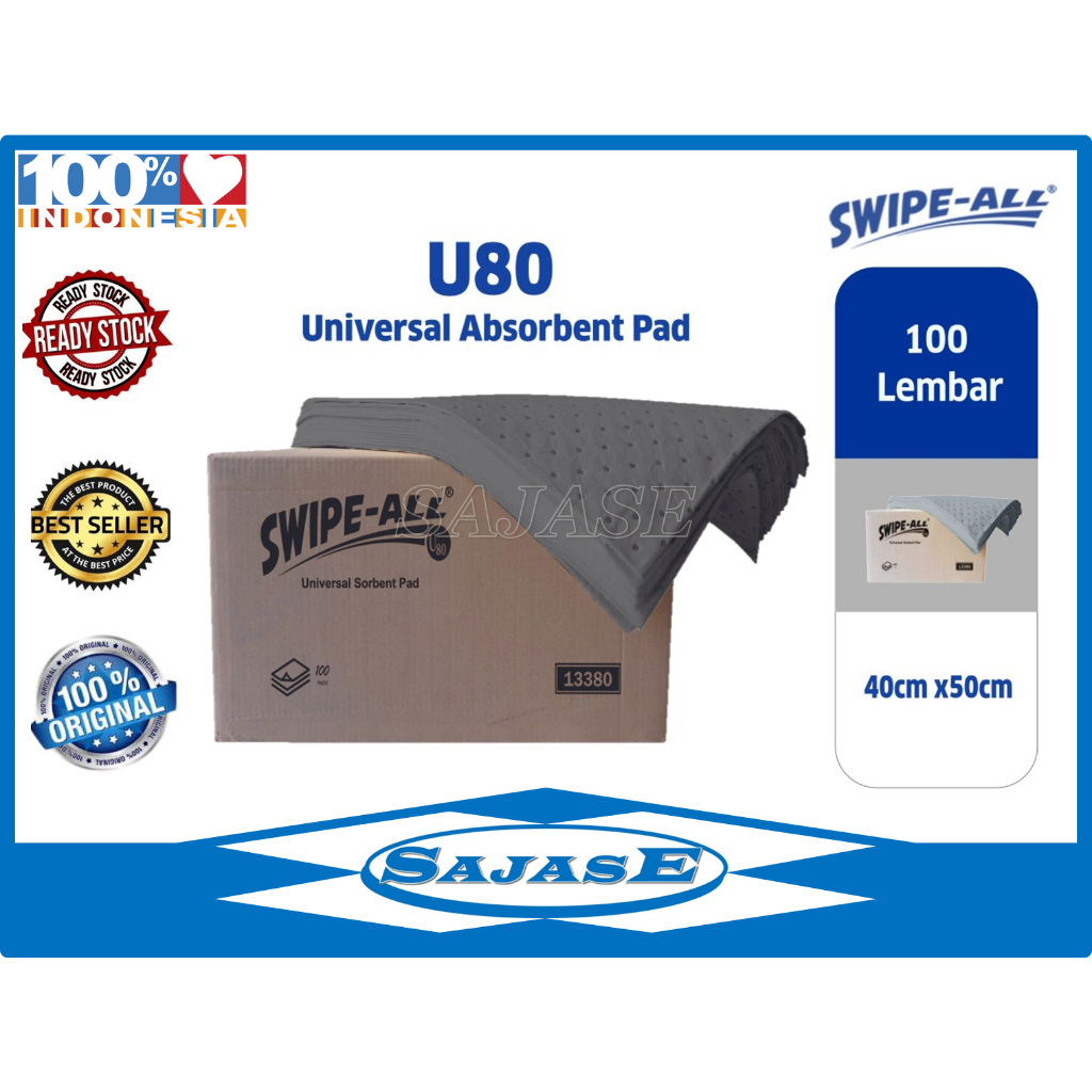 Jual UNIVERSAL ABSORBENT PAD SWIPE-ALL U80 Harga 1 Karton isi 100 ...