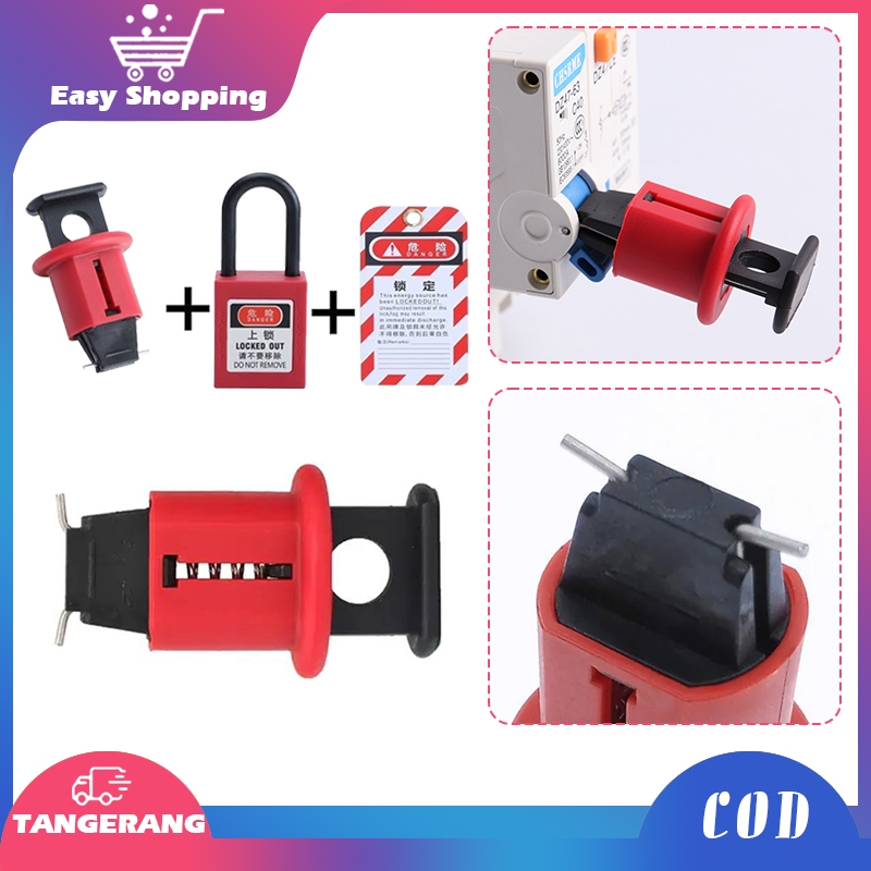 Jual 2pcs Mcb Safety Lockout Miniature Sicruit Breaker Lock Out Tag Out ...