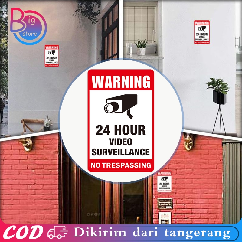 Jual 10pcs/Set Stiker Label CCTV 20x25cm Stiker CCTV 24 Jam Sticker ...