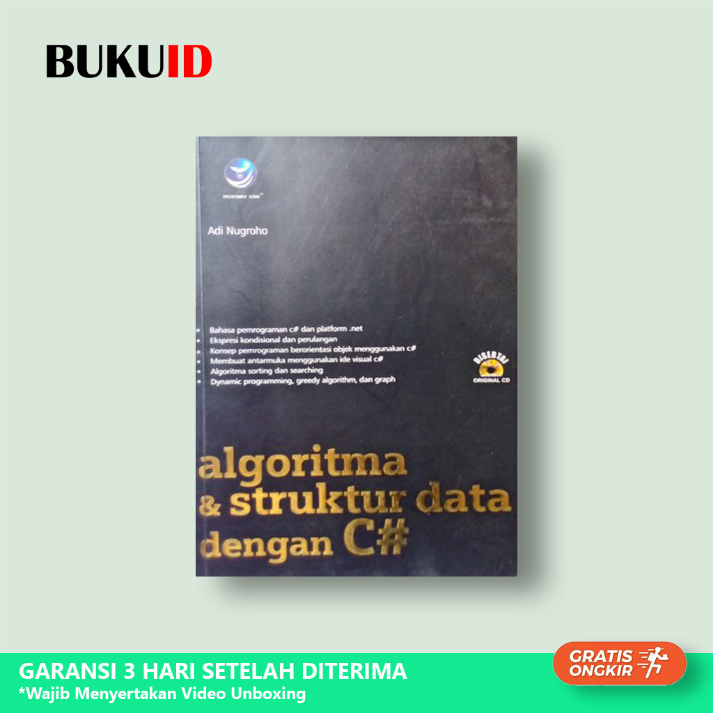 Jual Buku Algoritma Dan Struktur Data Dengan C# + cd - Original | Shopee Indonesia