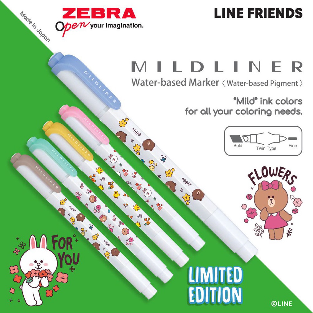 Jual ART A49L Mildliner Zebra Line Friends Limited Edition Bold Tip Fine Tip 4 mm 1 14 mm ...