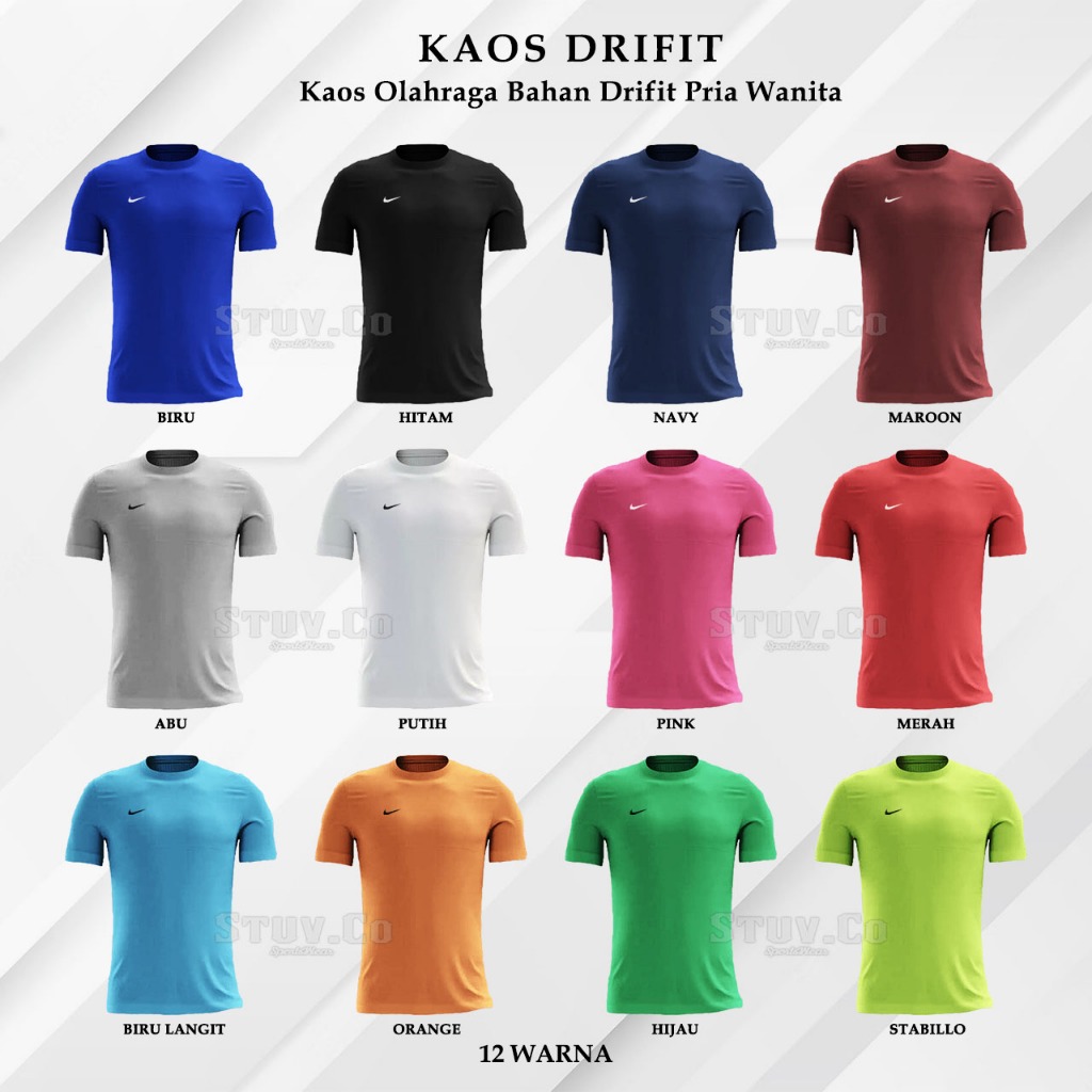 Jual BAJU KAOS DRIFIT DRI FIT OLAHRAGA SEPAKBOLA FUTSAL GYM PRIA WANITA ...