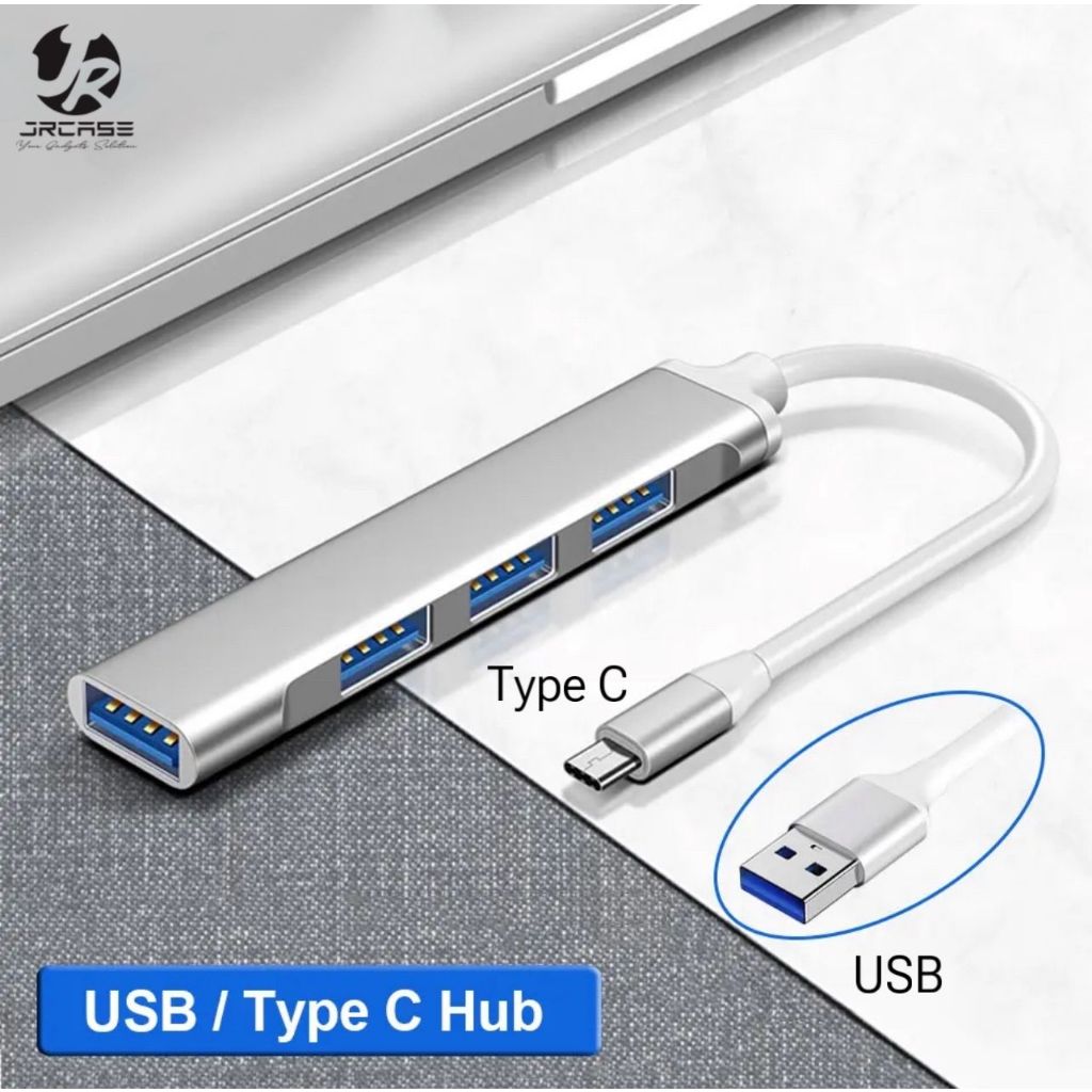 Jual 4in1 Adapter 4 Port Hub Type C & USB 3.0 Hub High Speed Aluminium Shell OTG Converter Usb 4 ...