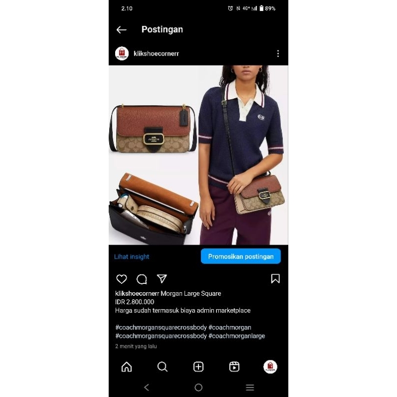 Jual coach morgan large square | Shopee Indonesia