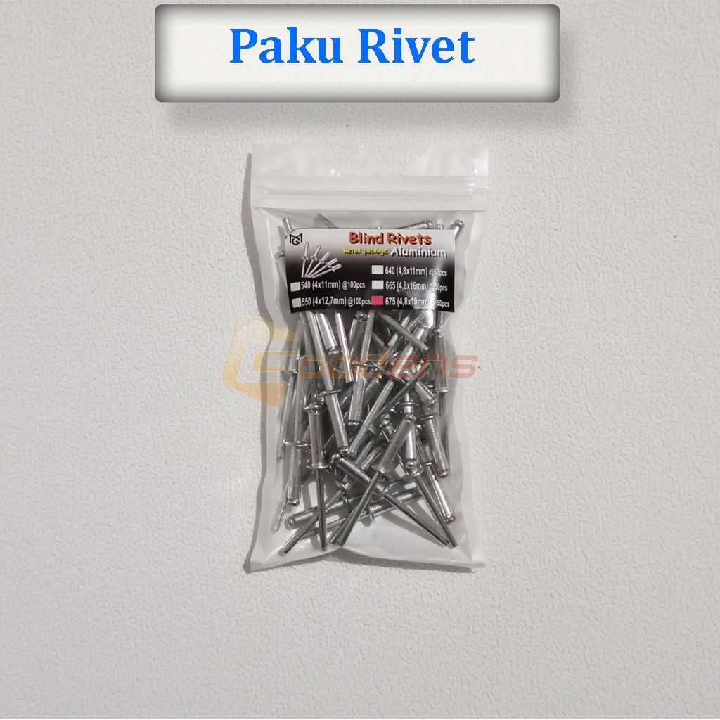 Jual Paku Rivet Paku Keling 675 4,8x19mm isi 50pcs | Shopee Indonesia