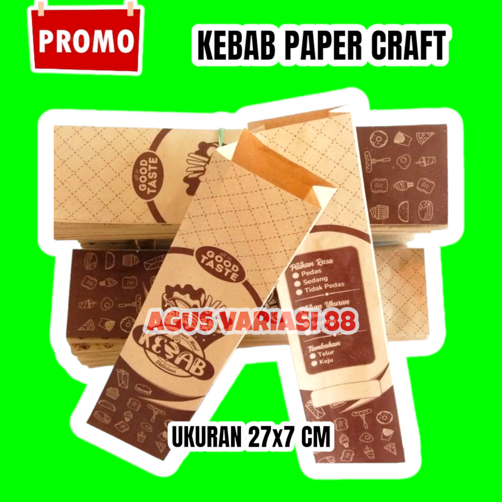 Jual KERTAS KEBAB COKLAT 100 LEMBAR 27x7 cm Paper Craft | Shopee Indonesia