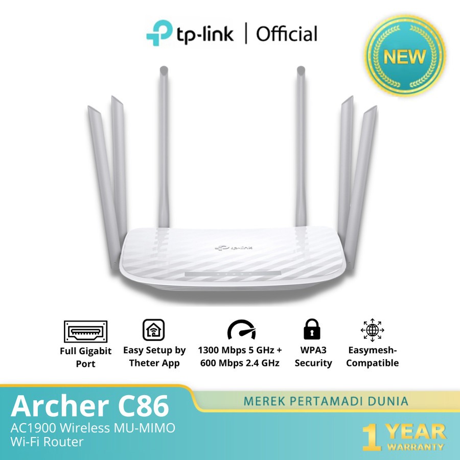 Jual TP-Link Archer C86 AC1900 Wireless MU-MIMO Wi-Fi Router | Shopee ...