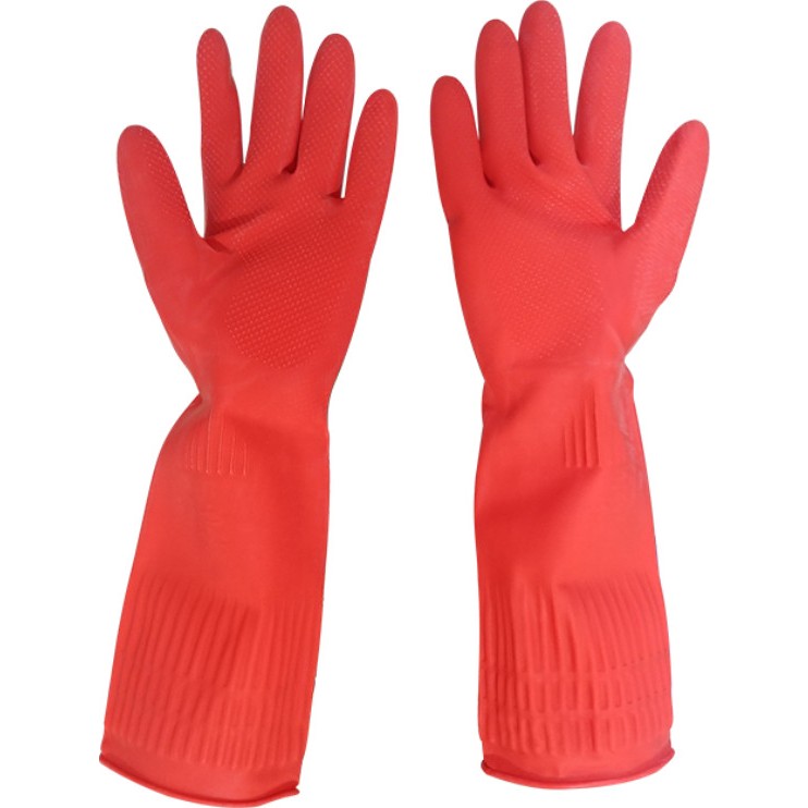 Jual Sarung Tangan Latex Karet / House Hold Gloves Orange Panjang Dan ...