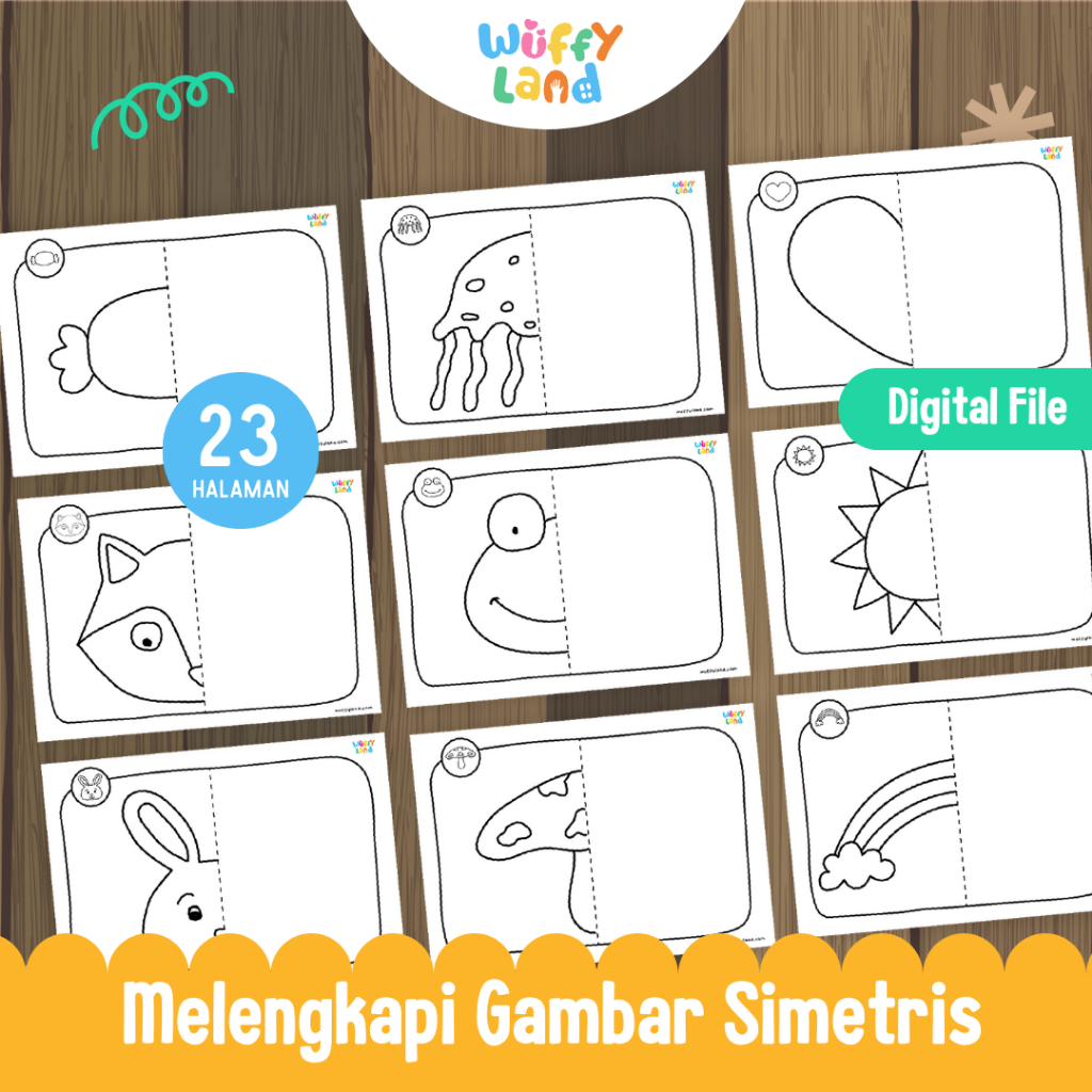 Jual WUFFYLAND DPDF Worksheet Menggambar Simetris 23 Hal Kegiatan Anak ...