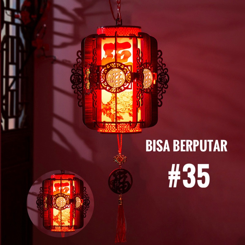 Jual Lampion Lampu Imlek Besar Listrik LED Bisa Putar 360 Derajat / Red ...