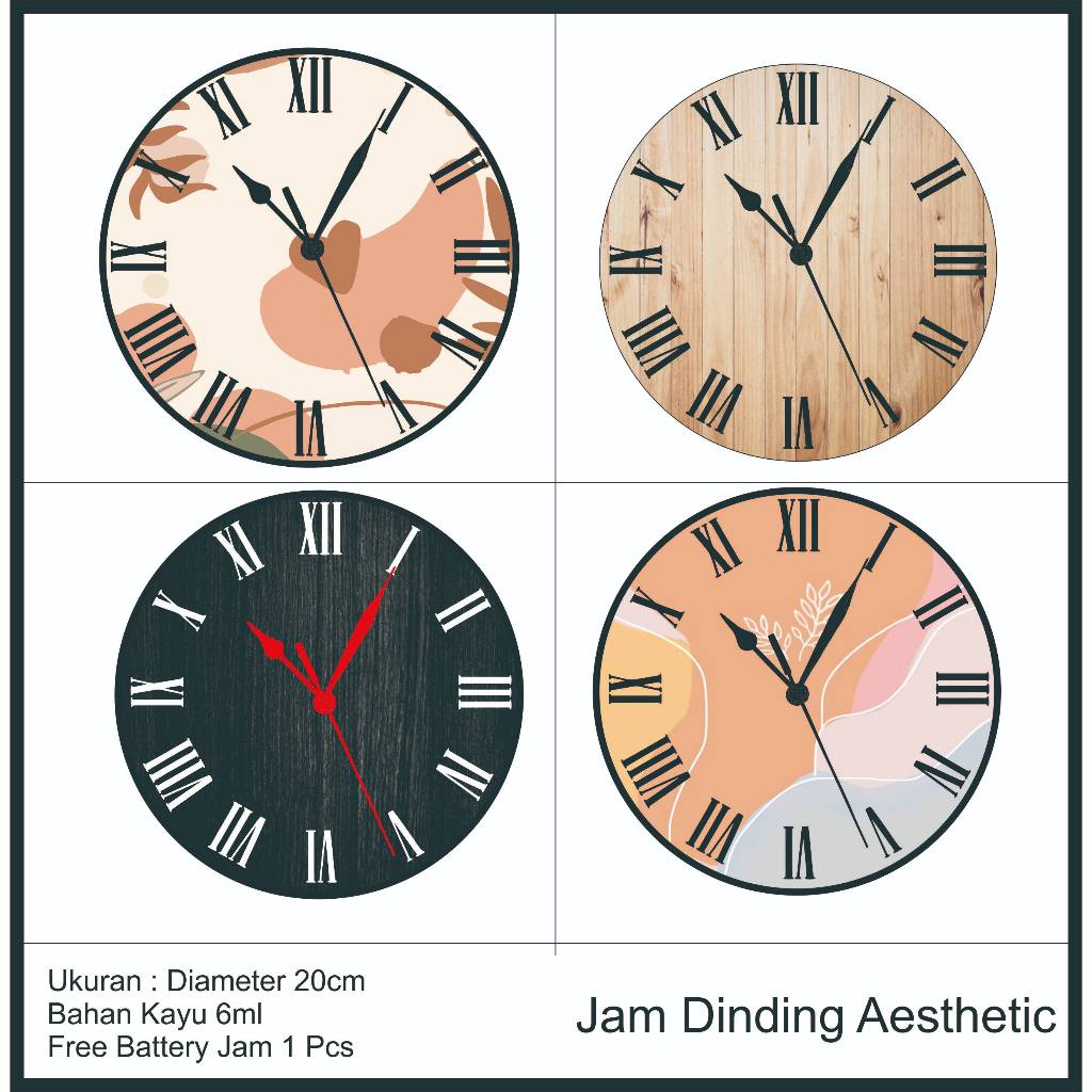 Jual Jam dinding Kayu Ruang Tamu Kamar Rumah Modern 20cm Jam Dinding ...