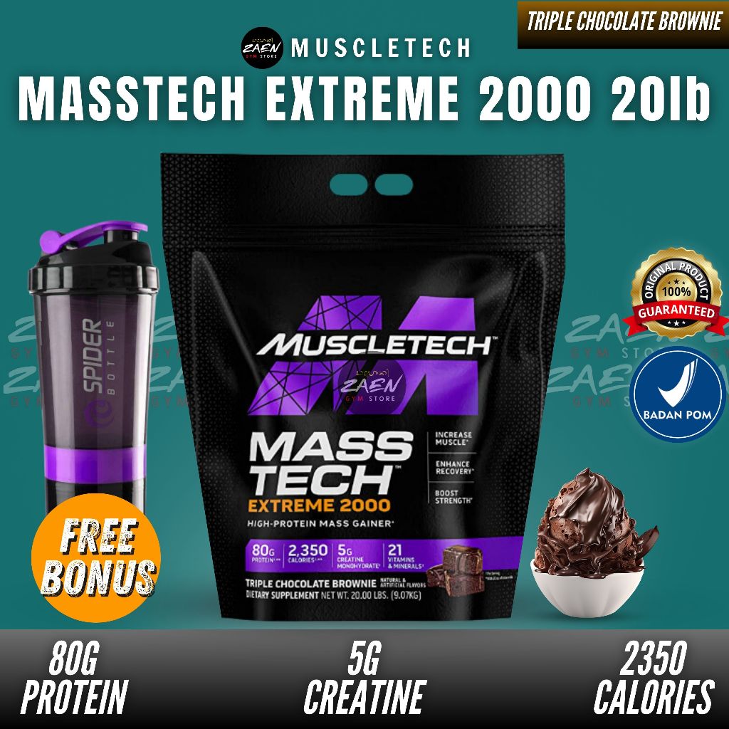Jual Muscletech Masstech Extreme 2000 20 Lbs Mass Gainer | Shopee Indonesia