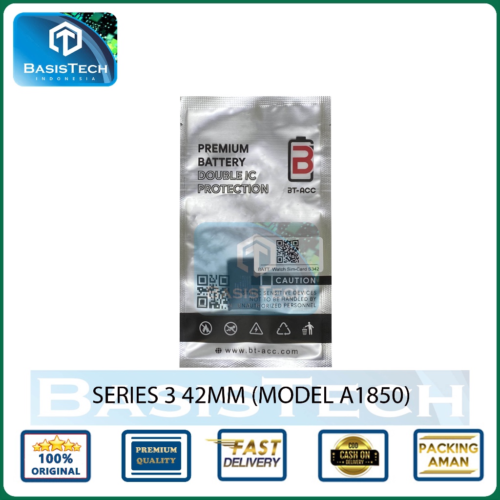 Jual BATERAI FOR APPLE WATCH SERIES 3 42MM A1850 SIM CARD - BT-ACC DOUBLE IC POWER PROTECTION ...