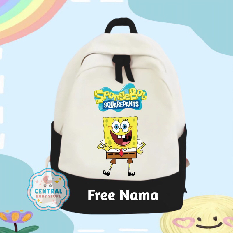 Jual TAS RANSEL BACKPACK ANAK SEKOLAH SD / TK CUSTOM GAMBAR SPONGEBOB ...