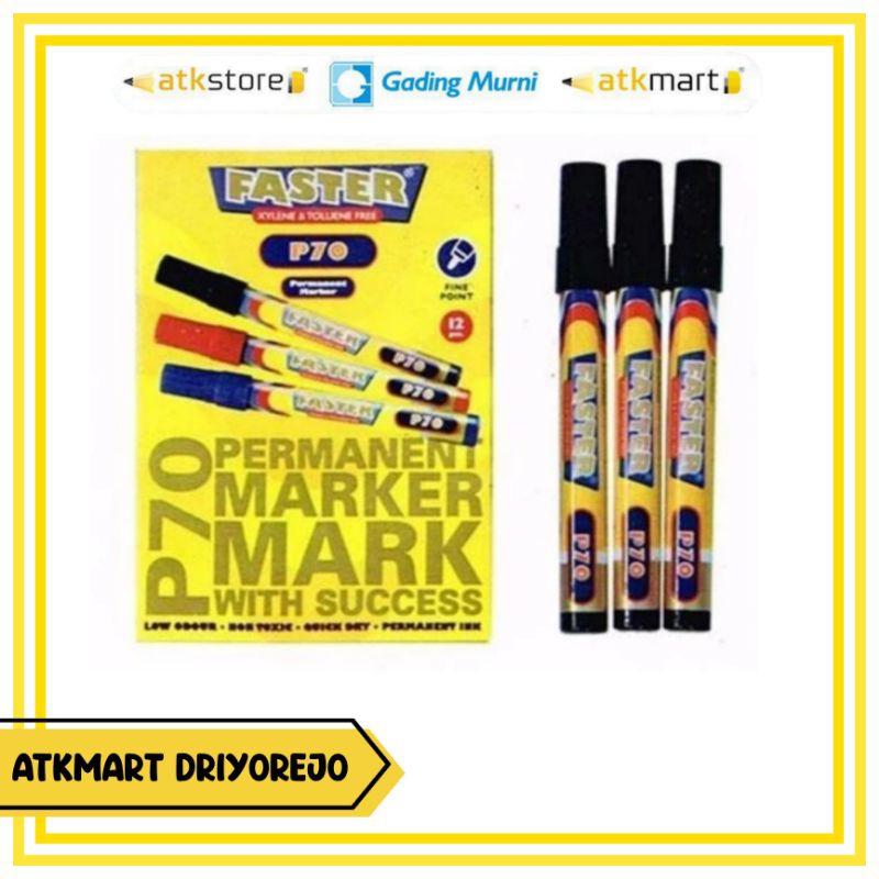 Jual FASTER PERMANENT MARKER BLACK P-70 - SPIDOL PERMANEN HITAM ...