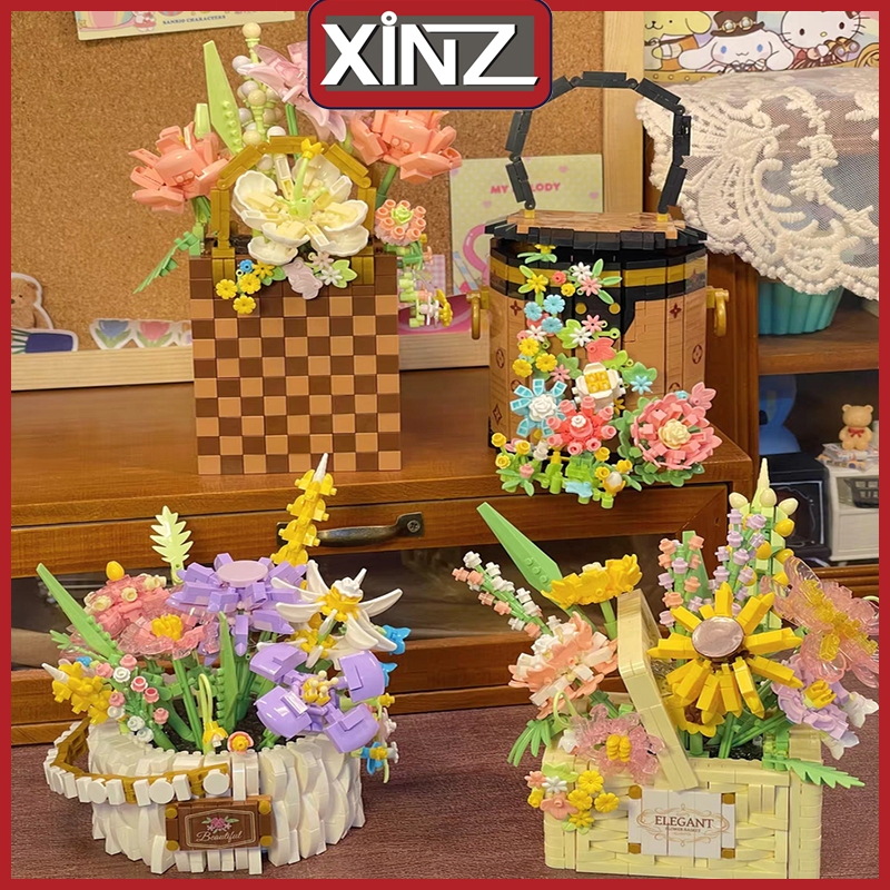 Jual XiNZ Mainan Balok Susun Bunga DIY Flowers Nano Block Building ...