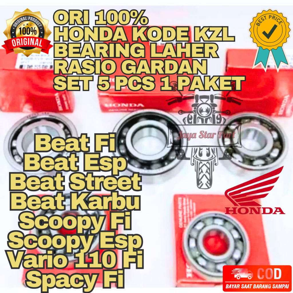 Jual ORIGINAL HONDA KODE KZL BEARING LAHER RASIO GARDAN SET 5PCS 1 ...