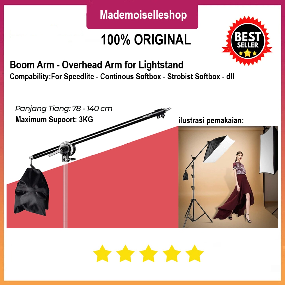 Jual Boom Arm LS-06 (Light Stand Tidak Termasuk) - Overhead Softbox Stand - Strobist Arm - Flat ...