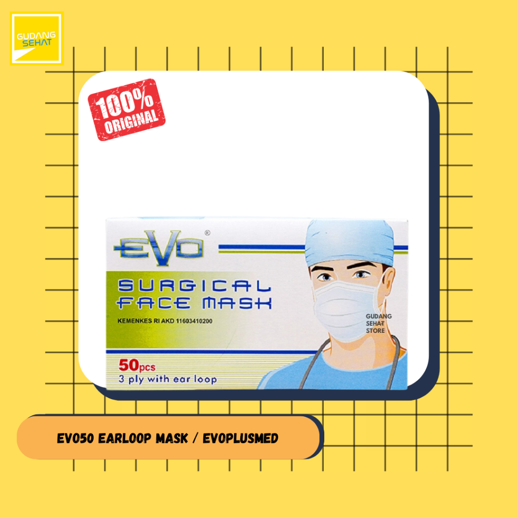 Jual Masker Evo Earloop Surgical Face Mask isi 50 pcs / Evo plusmed ...